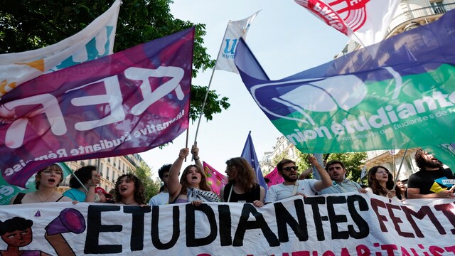 Thousands of women protest across France against Marine Le Pen's far ...
