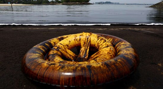 In pics: Singapore shuts beaches of Sentosa resort island after oil ...