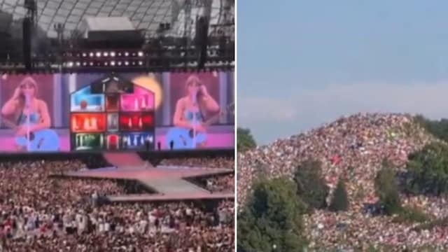 To catch a glimpse of Taylor Swift concert, fans swarm Munich Hill ...