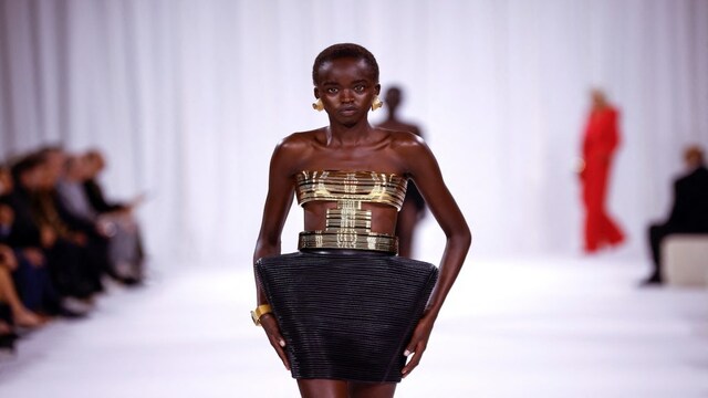 Paris Fashion Week: Balmain stuns with 3D face motifs while Courrèges ...