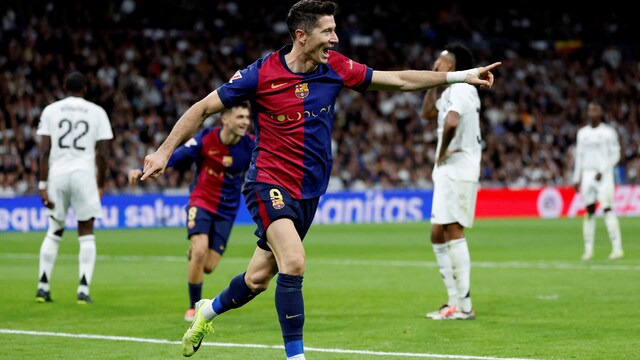 El Clasico 2024: Robert Lewandowski's brace helps Barcelona thrash Real ...