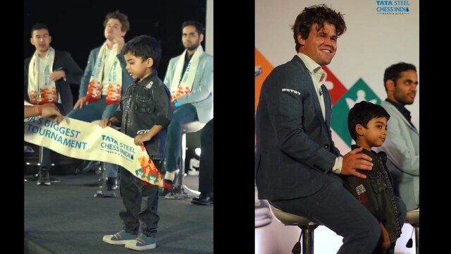 Watch: World No 1 Magnus Carlsen meets the 3-year-old chess prodigy ...