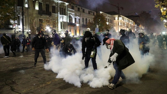 Georgia protests enter 6th night as thousands oppose EU membership ...