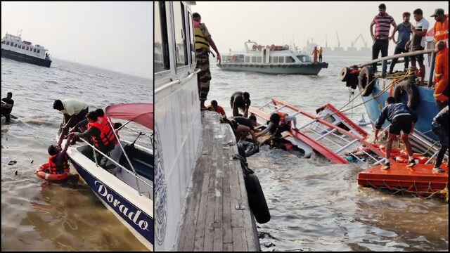 Naval craft loses control, rams ferry near Mumbai; 14 dead, over 100 ...