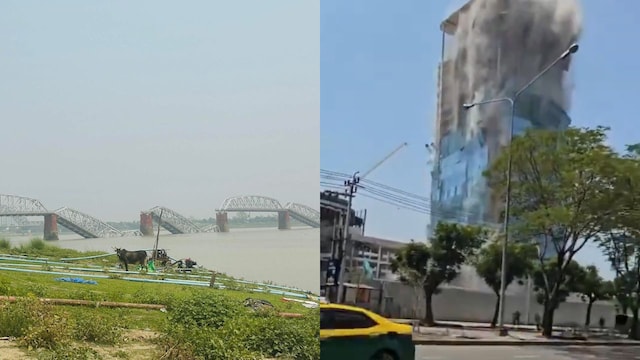Myanmar earthquake: Massive tremors lead to collapse of bridge ...