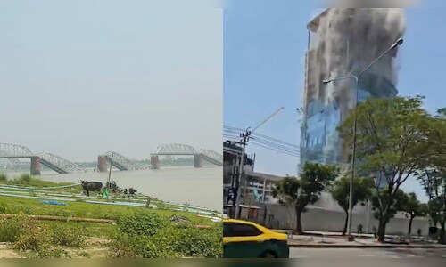 Myanmar earthquake: Massive tremors lead to collapse of bridge ...