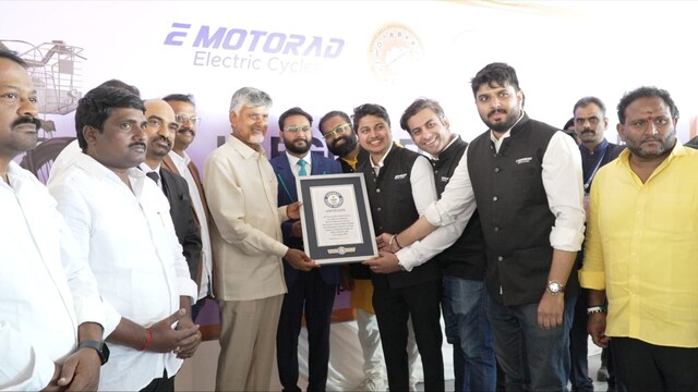 EMotorad sets Guinness record with 24-hour e-bike delivery in Andhra ...