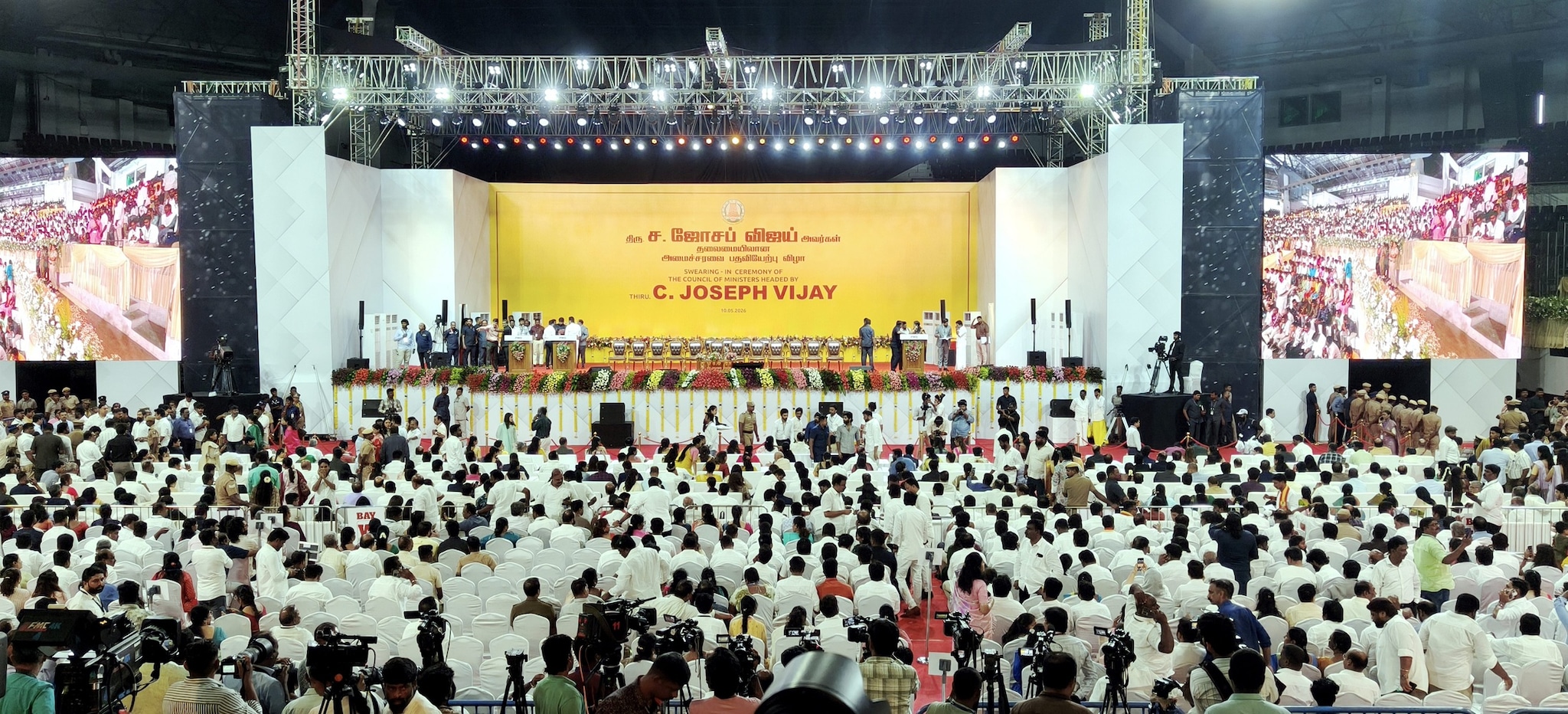 Tamil Nadu CM Oath Ceremony Live Updates: Thousands gather as Vijay set ...