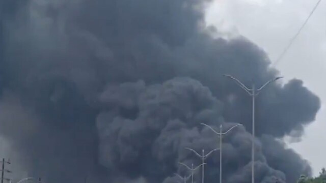 Watch: Massive fire breaks out at tyre warehouse near Mumbra in Thane ...