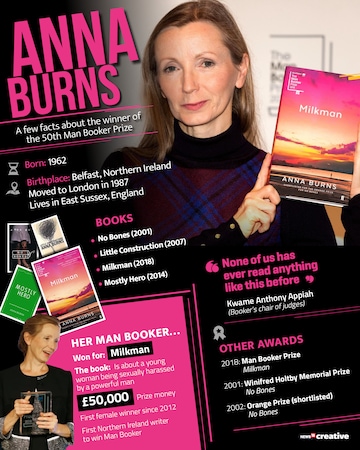 Northern Irish writer Anna Burns wins 2018 Booker Prize for 'Milkman'