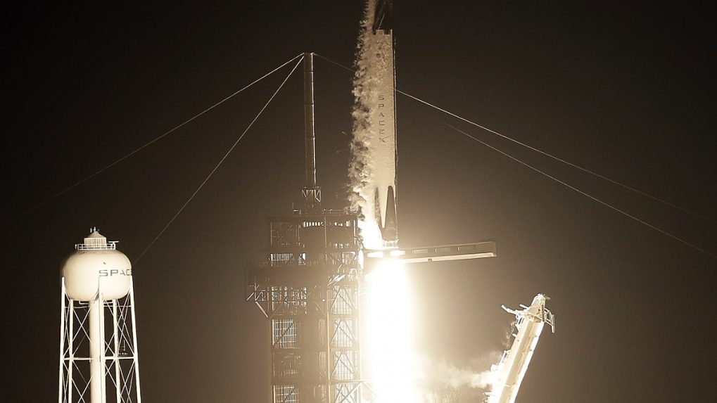 America's newest crew capsule rockets toward space station