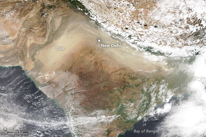 Poor Air Quality Over Northern India From Dust Storms In May 2018