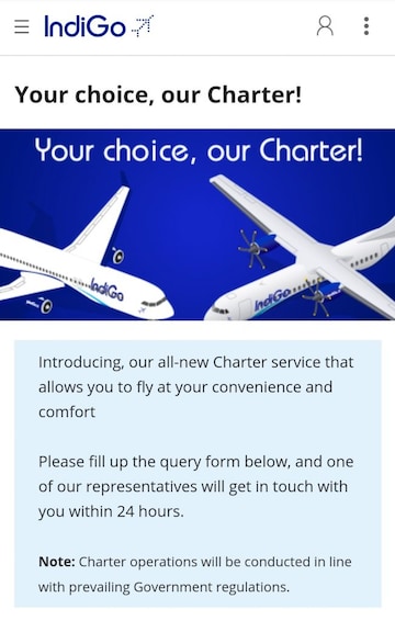 IndiGo enters charter flights business