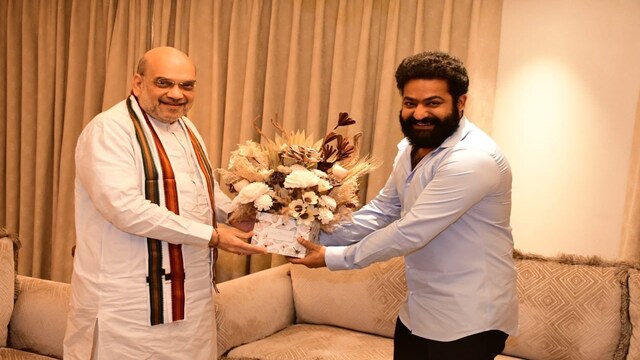 Home Minister Amit Shah meets Telugu actor Junior NTR during Telangana ...