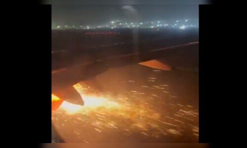IndiGo plane catches fire during take off - CNBC TV18