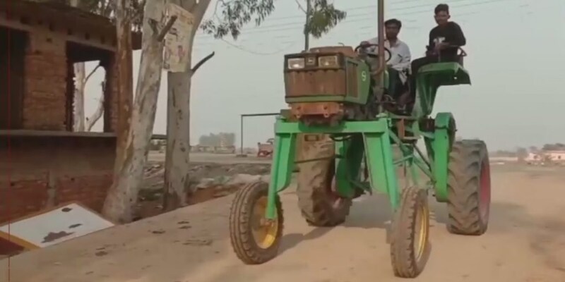 Farmer In Uttar Pradesh Raises Height Of Tractor To 10 Feet To Navigate ...