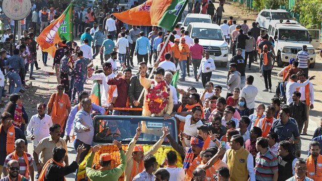 In pics: BJP workers celebrate epic Gujarat win across country - CNBC TV18