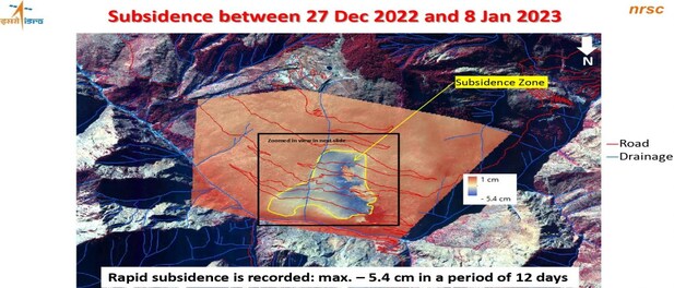 Joshimath sank 5.4cm in 2 weeks | See satellite images released by ISRO
