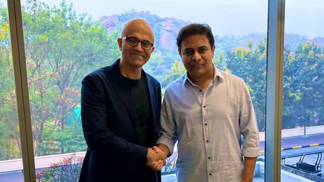 Telangana IT Minister K T Rama Rao meets Satya Nadella - CNBC TV18