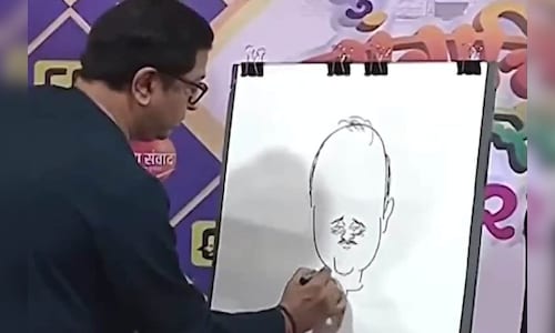 MNS chief Raj Thackeray draws a cartoon of NCP's Ajit Pawar - CNBC TV18