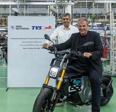 TVS-BMW platform unveils its first EV, 2-wheeler CE-02 — India launch ...
