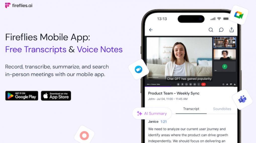 California-based AI notetaker Fireflies.ai launches mobile app