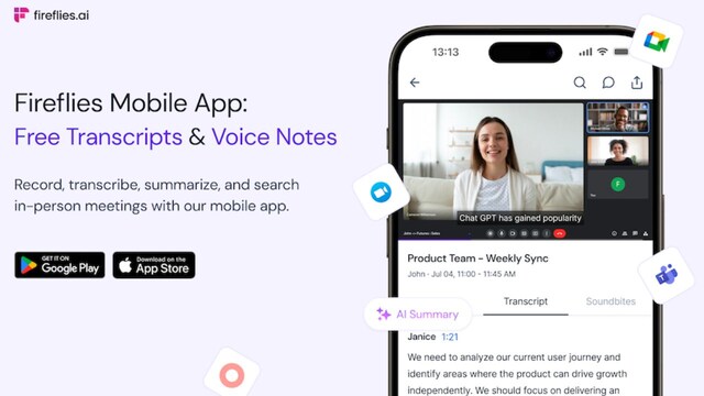 California-based AI notetaker Fireflies.ai launches mobile app - CNBC TV18