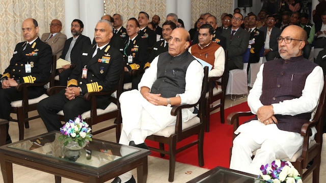 Defence Minister Rajnath Singh unveils INS Imphal crest, symbolising ...