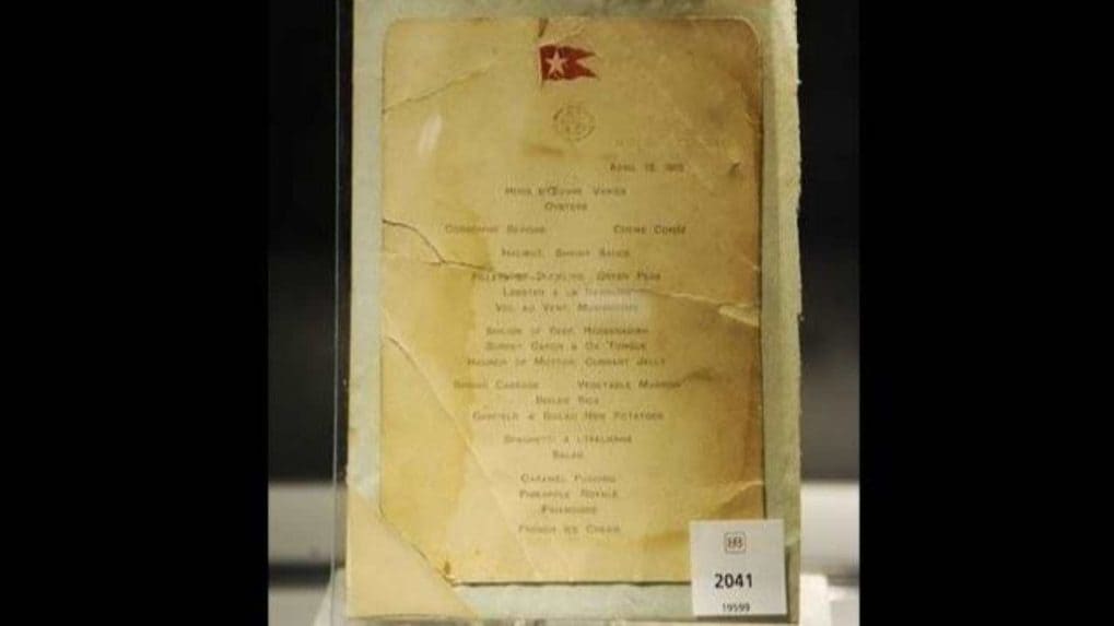 Historic menu from the iconic Titanic sold for ₹84.5 lakh at auction