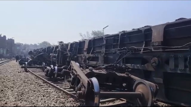 Watch Goods Train Derails Near Zakhira Flyover In Delhi Rescue